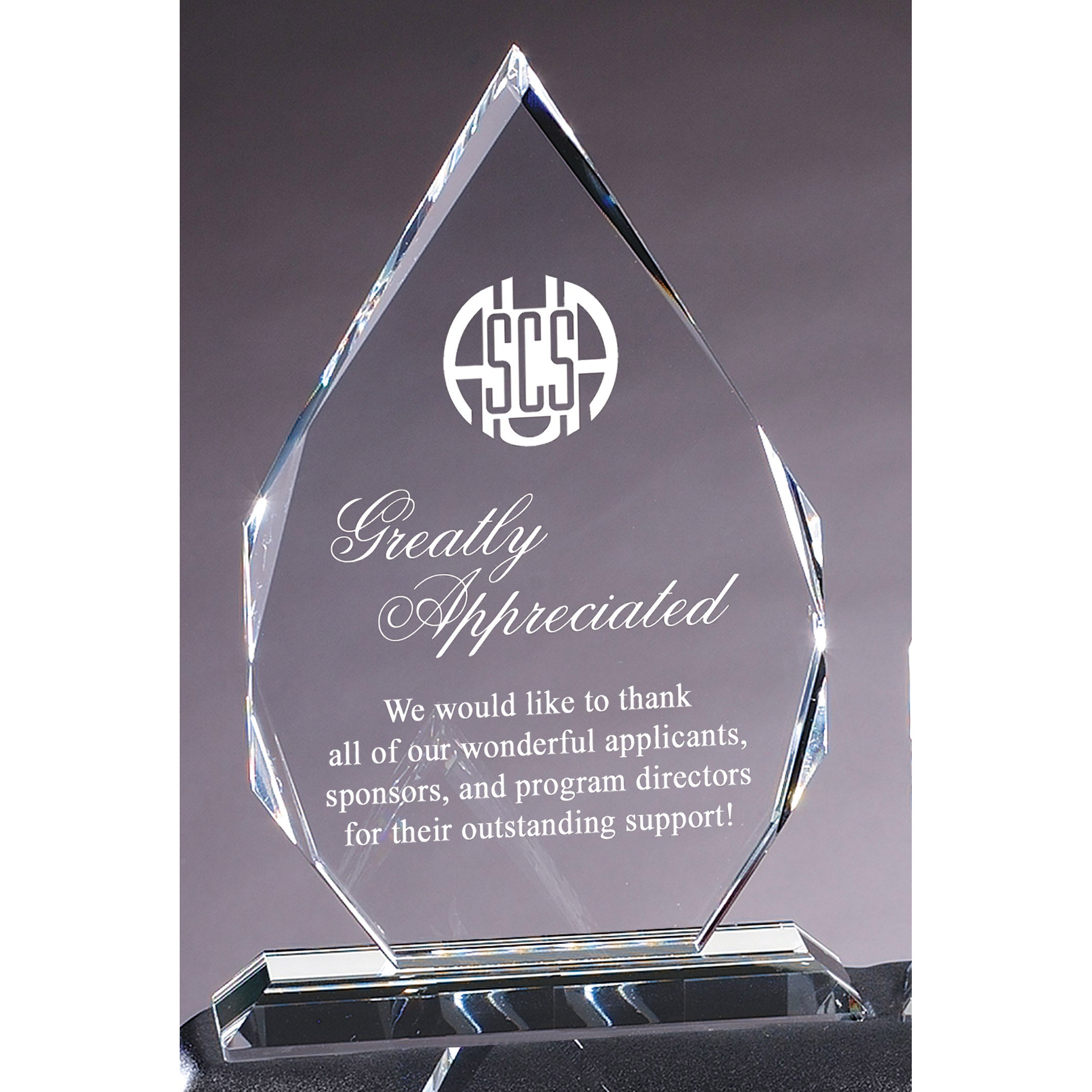 SALE - Crystal Teardrop Plaque 6" x 10.5" – FireTrophy